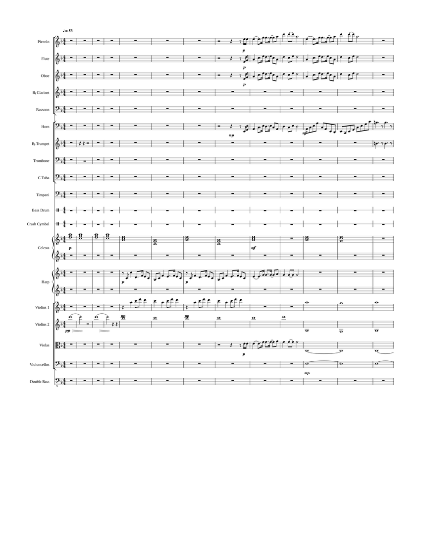 symphony no. 1, second movement Sheet music for Trombone, Tuba, Flute, Oboe & more instruments ...