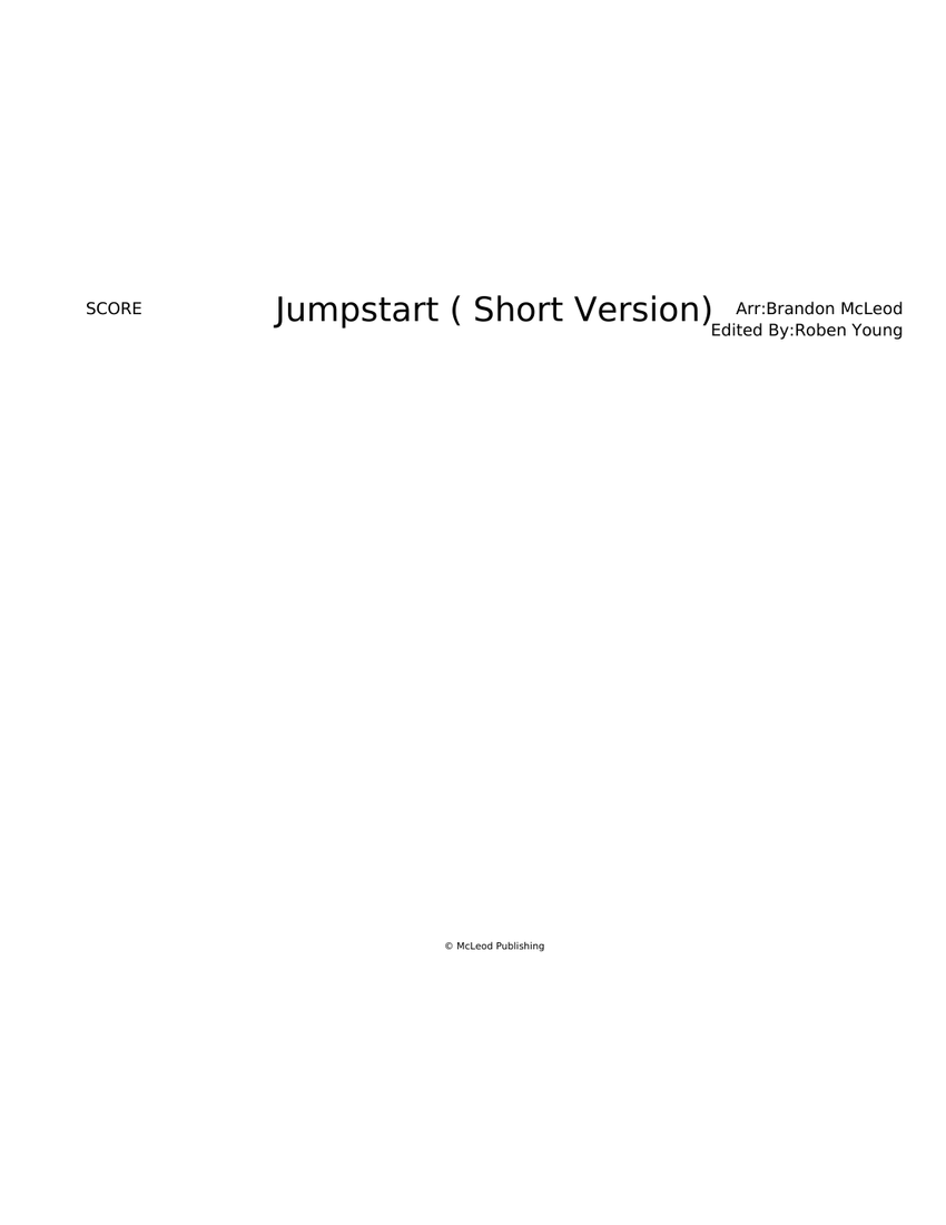 Jumpstart ( Short Version) Sheet music for Trombone, Tuba, Oboe, Snare ...