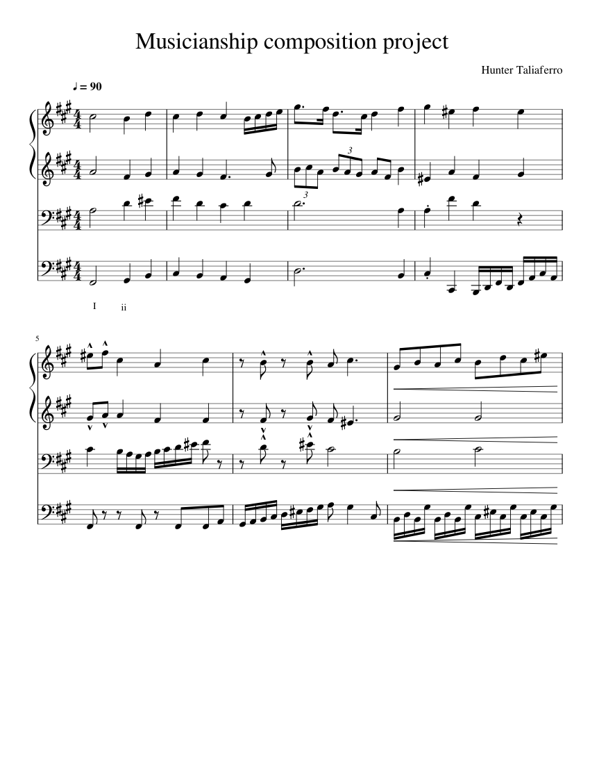 Musicianship composition project Sheet music for Piano (Solo ...