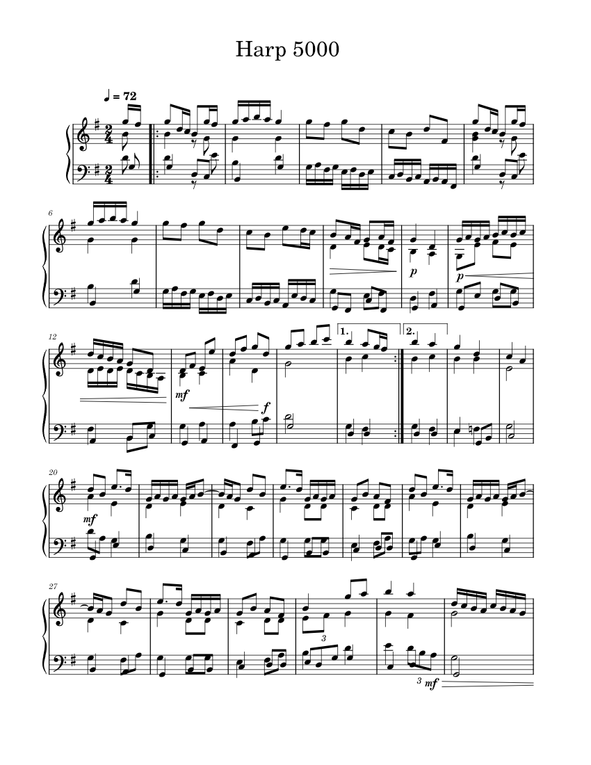 Harp_5000 Sheet music for Harp (Solo) | Musescore.com