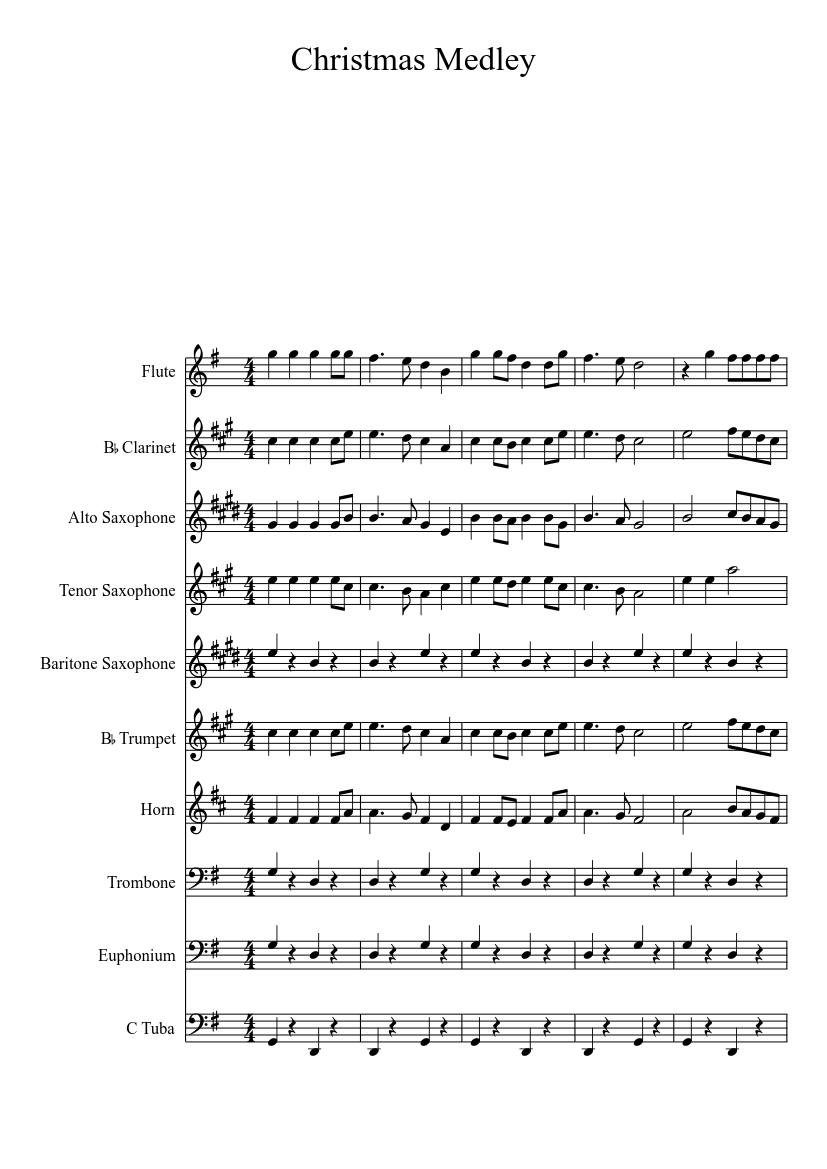 Christmas... Sheet music for Trombone, Tuba, Flute, Clarinet other ...