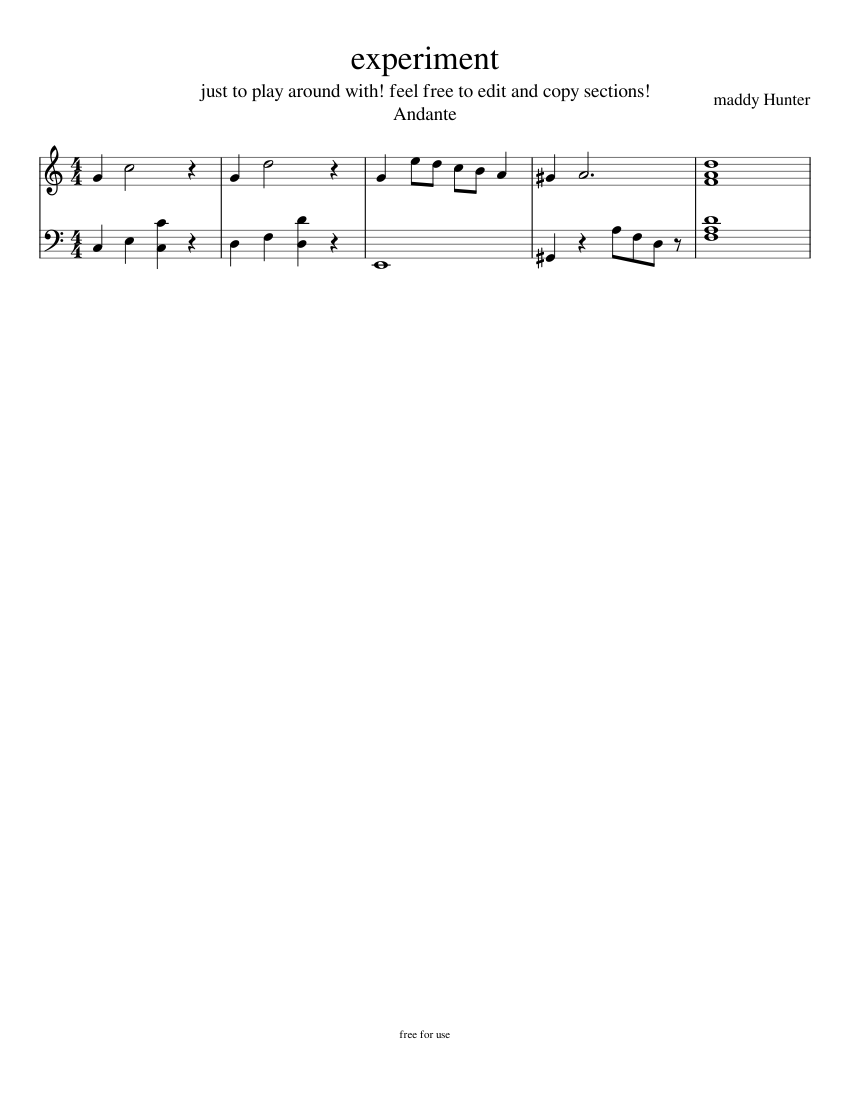 experiment Sheet music for Piano (Solo) | Download and print in PDF or ...