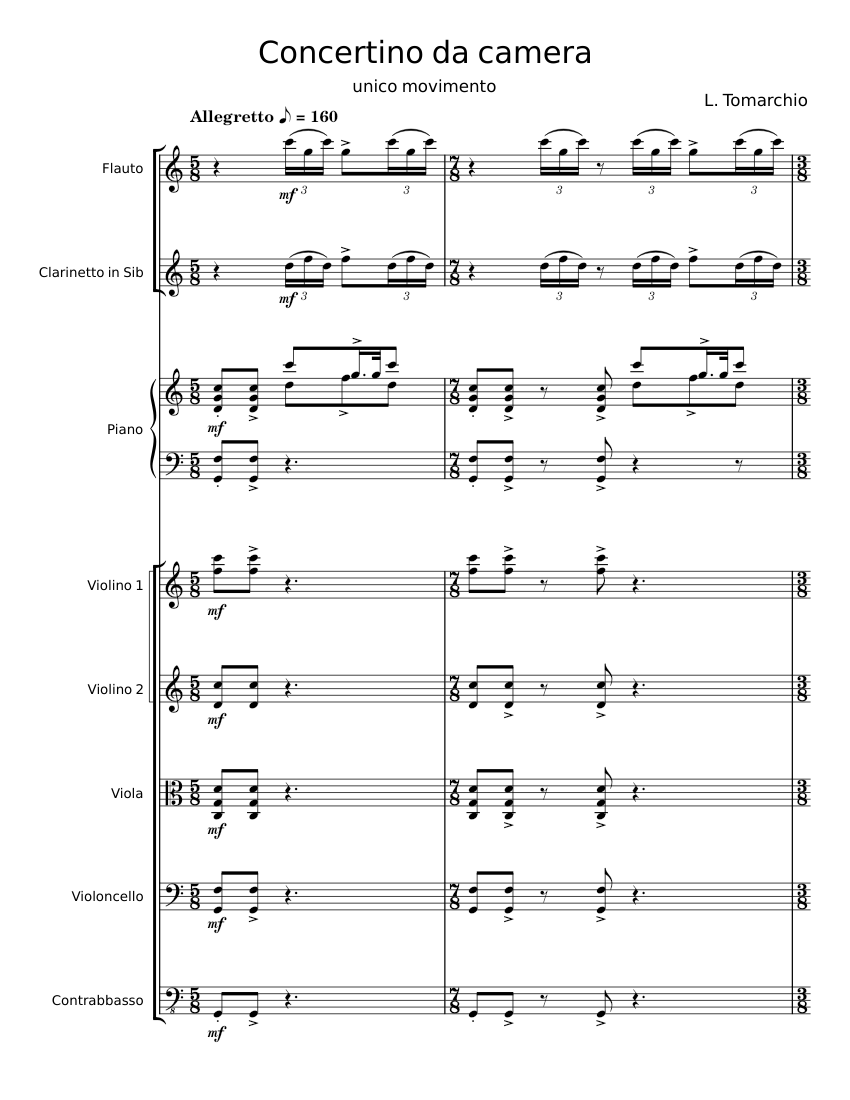 Concertino da camera Sheet music for Piano, Flute, Violin, Viola & more ...