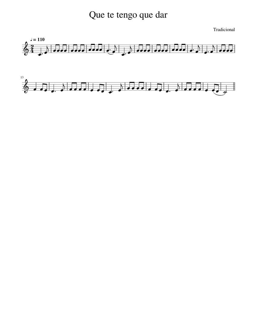 Traditional music - Que te tengo que dar Sheet music for Piano (Solo ...