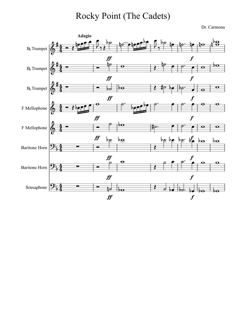 Rocky Point Holiday *For HS Brass* Sheet music for Brass (other) (Solo ...