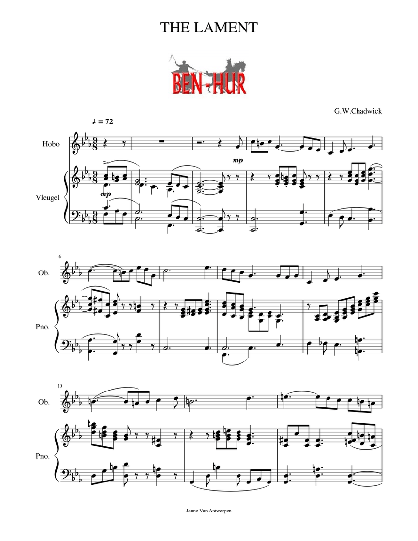 THE LAMENT Sheet music for Piano, Oboe (Solo) | Musescore.com