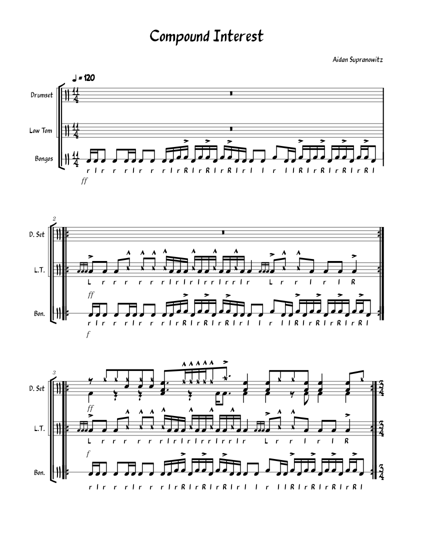 Compound Interest Sheet music for Drum group, Bongo (Percussion Trio ...