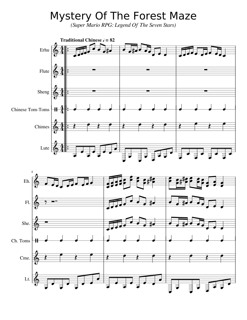 Mystery Of The Forest Maze (Super Mario RPG) Sheet music for Flute ...