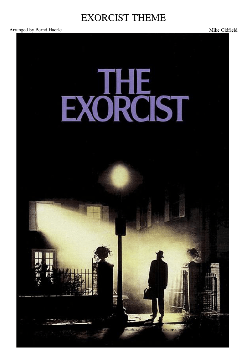 Exorcist theme - Misc Soundtrack Sheet Music for Guitar, Bass guitar ...