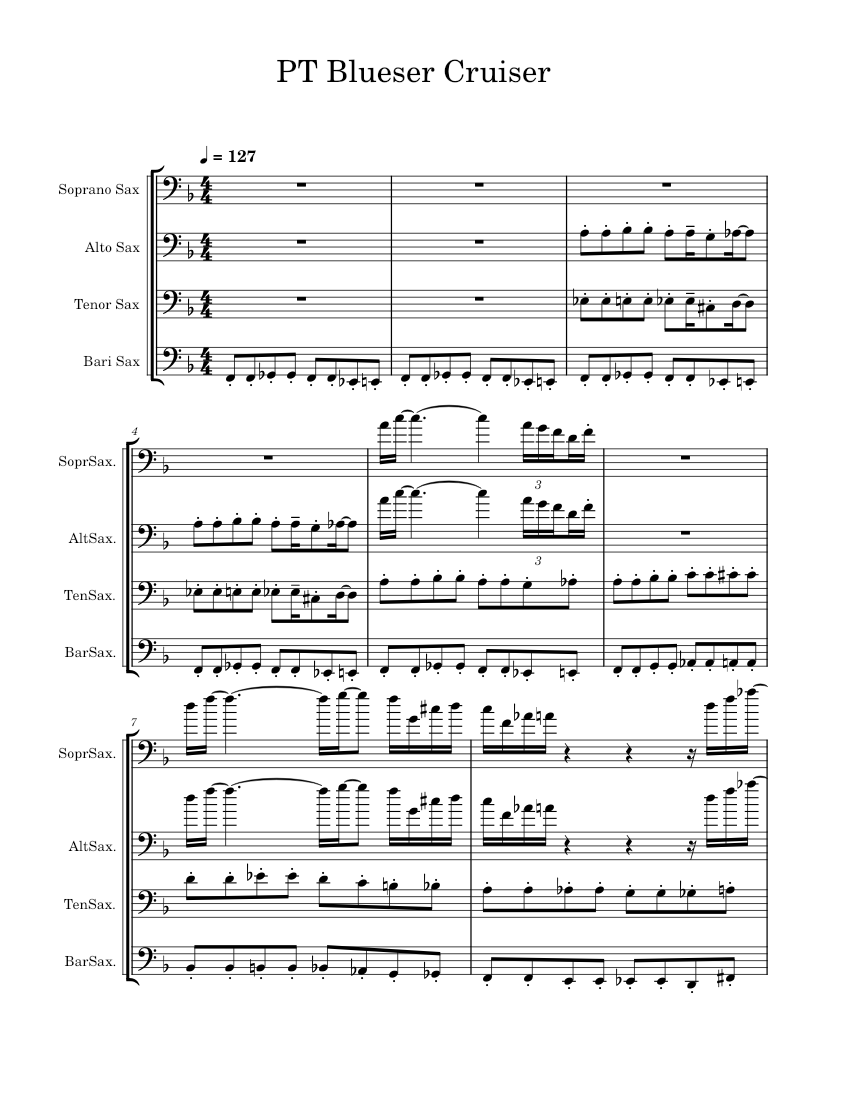 PT Bleusser Cruiser [WIP] Sheet music for Trombone (Woodwind Quartet ...