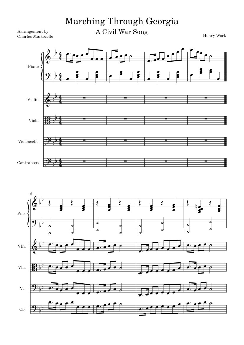 Marching Through Georgia – Henry Clay Work Sheet Music for Piano ...