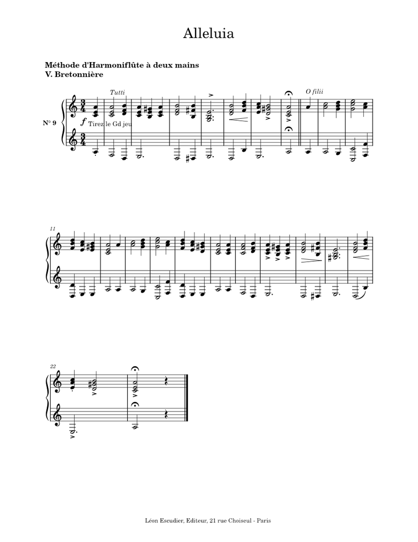 Alleluia - piano tutorial