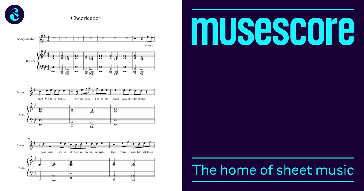 Cheerleader klav r housle Sheet music for Piano, Saxophone alto (Solo ...