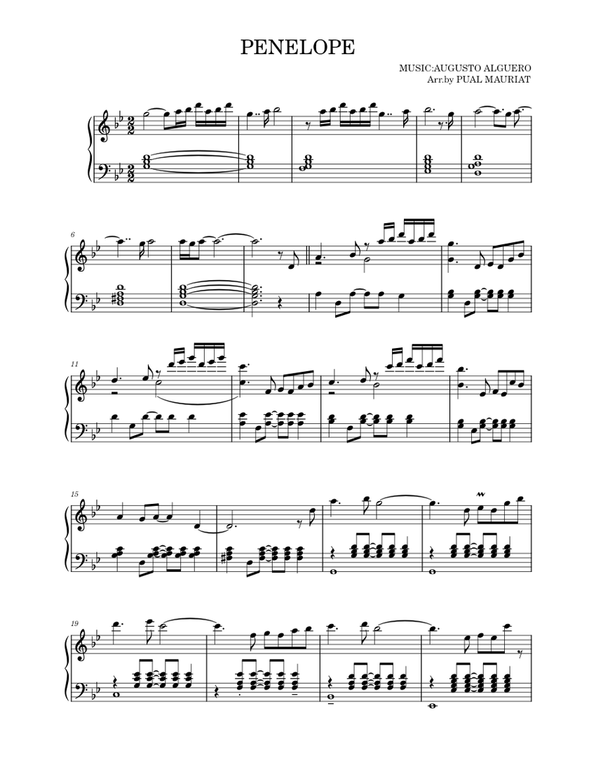 PENELOPE Sheet music for Piano (Solo) | Musescore.com