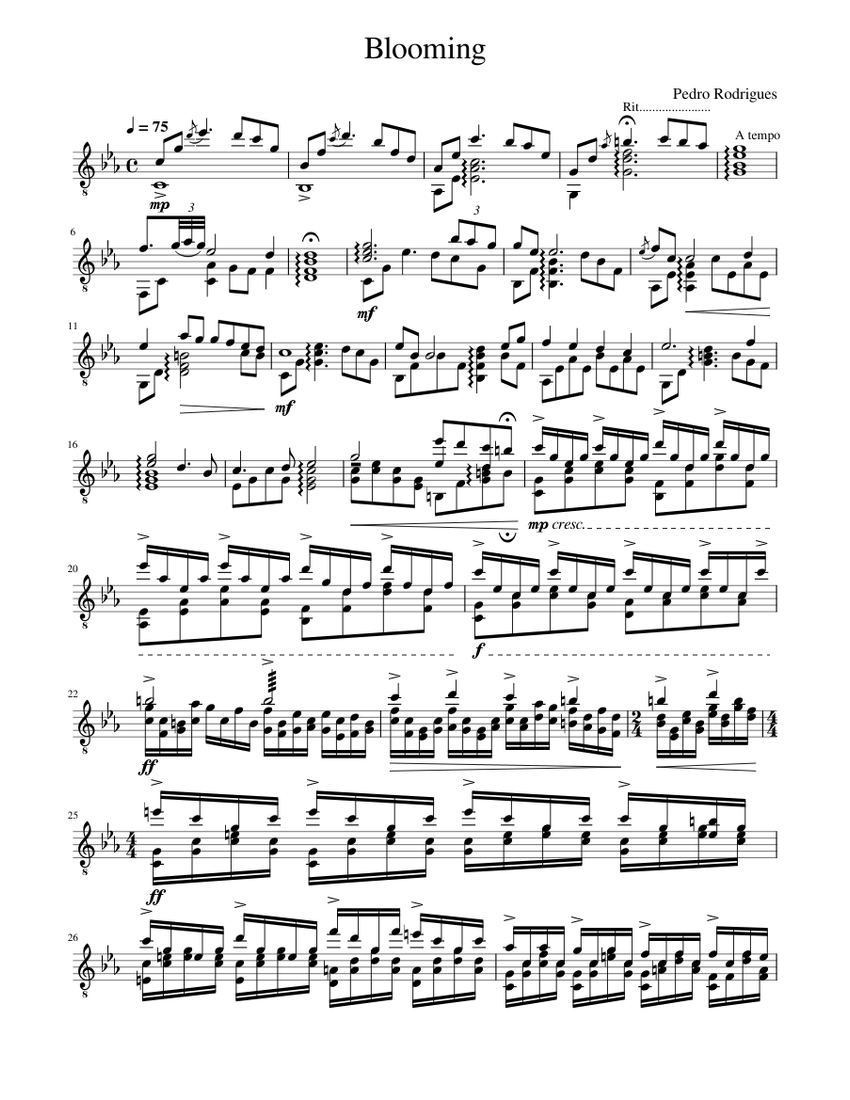 Blooming Sheet music for Guitar (Solo) | Musescore.com