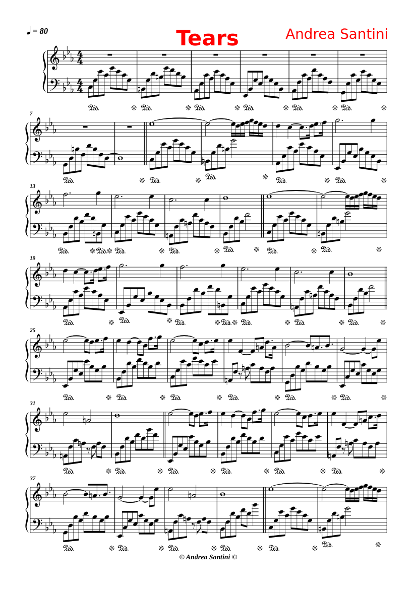 Tears Sheet music for Piano (Solo) Easy | Musescore.com