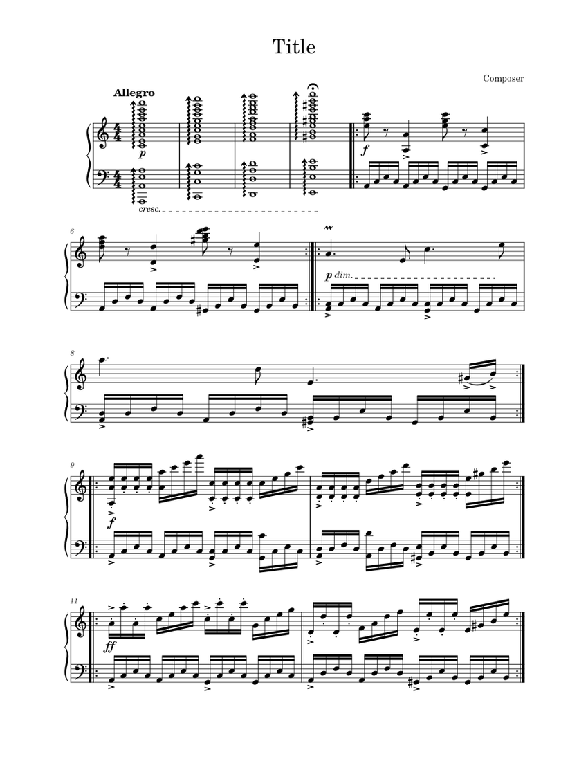 Encore Material in A minor Sheet music for Piano (Solo) | Musescore.com