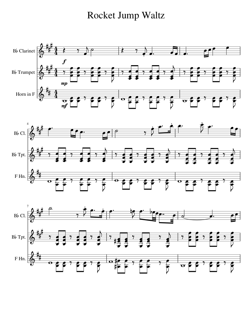 Rocket Jump Waltz – Tf2 orchestra Sheet music for Clarinet in b-flat, Trumpet in b-flat, French ...