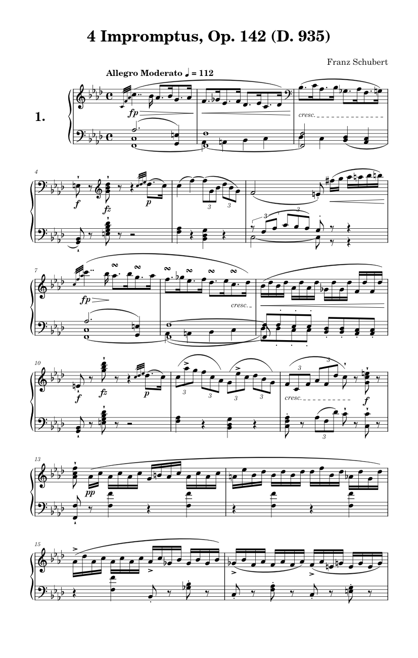 4 Impromptus, Op. 142 (D. 935) – Franz Schubert Sheet music for Piano (Solo) | Musescore.com