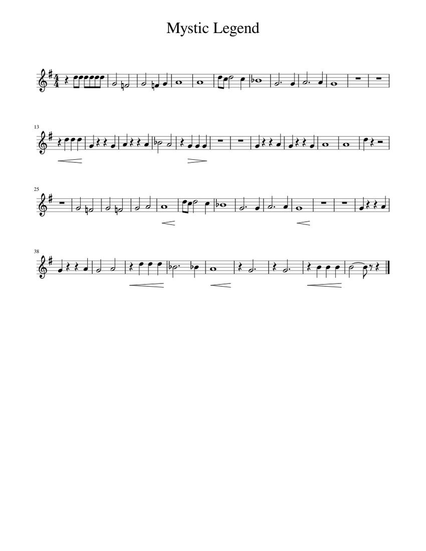 Mystic Legend Sheet music for Saxophone tenor (Solo) | Musescore.com
