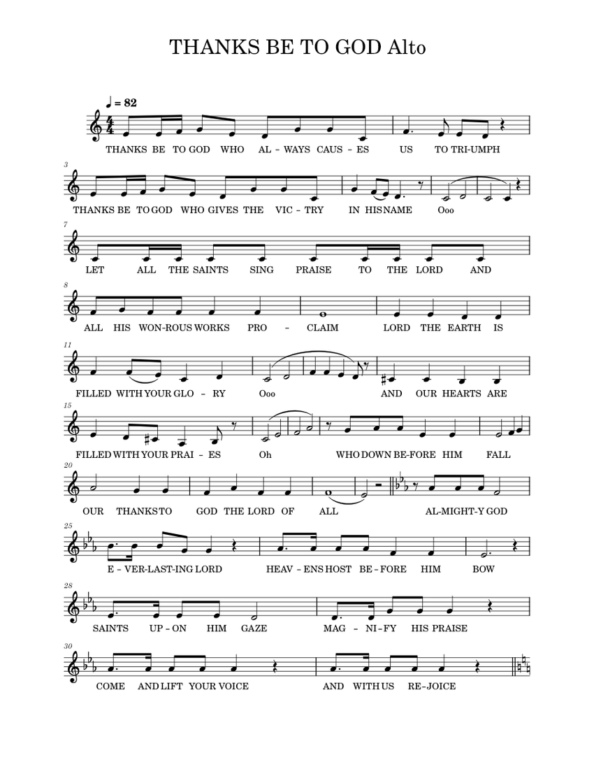 THANKS BE TO GOD Alto Sheet music for Piano (Solo) Easy | Musescore.com