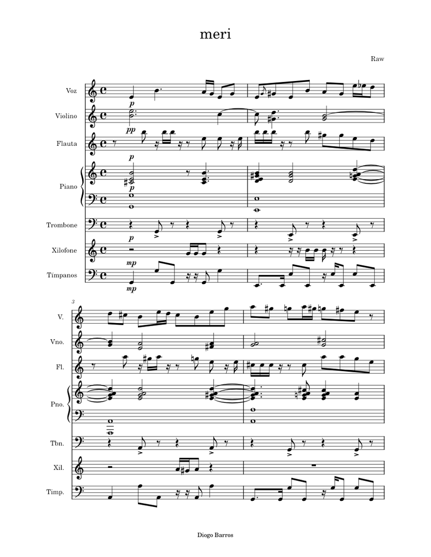 meri Sheet music for Piano, Trombone, Vocals, Flute & more instruments ...