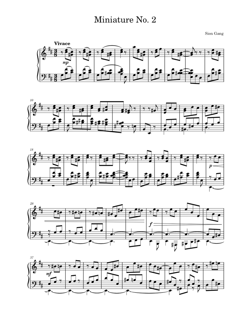 Miniature No. 2 Sheet music for Piano (Solo) | Musescore.com