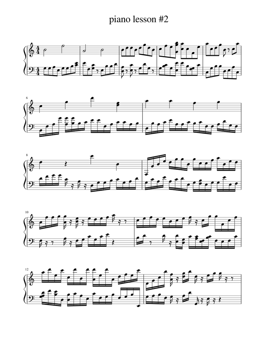 piano lesson #2 Sheet music for Piano (Solo) | Musescore.com