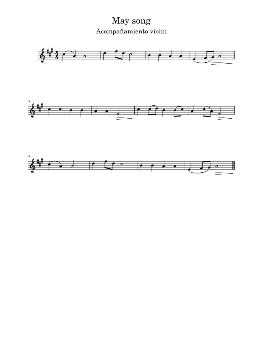 May Song – public domain May song violin Sheet music for Piano (Solo ...
