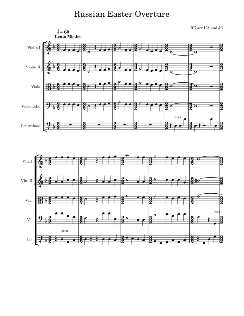 Russian Easter Overture Korsakov arr. Alshin Sheet music for Contrabass ...