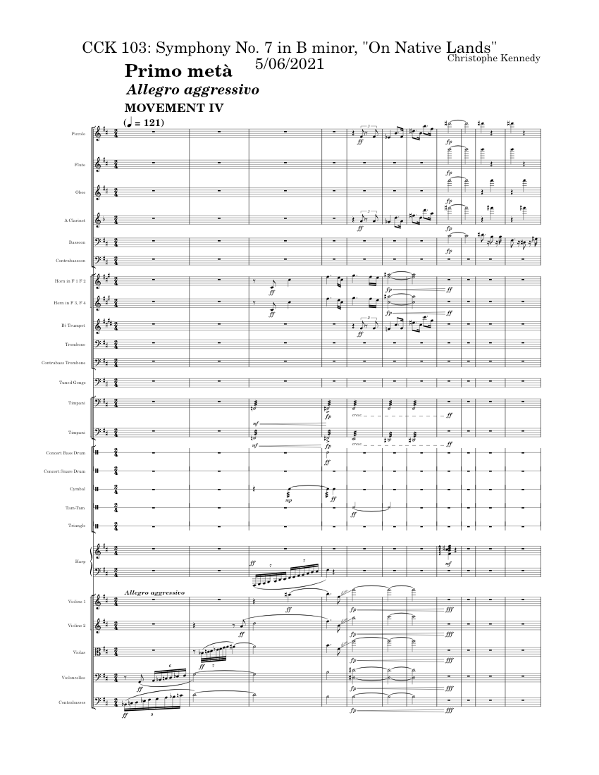 CCK 103: Symphony No. 7 in B minor, "On Native Lands"- Movement 4 Sheet music for Trombone ...