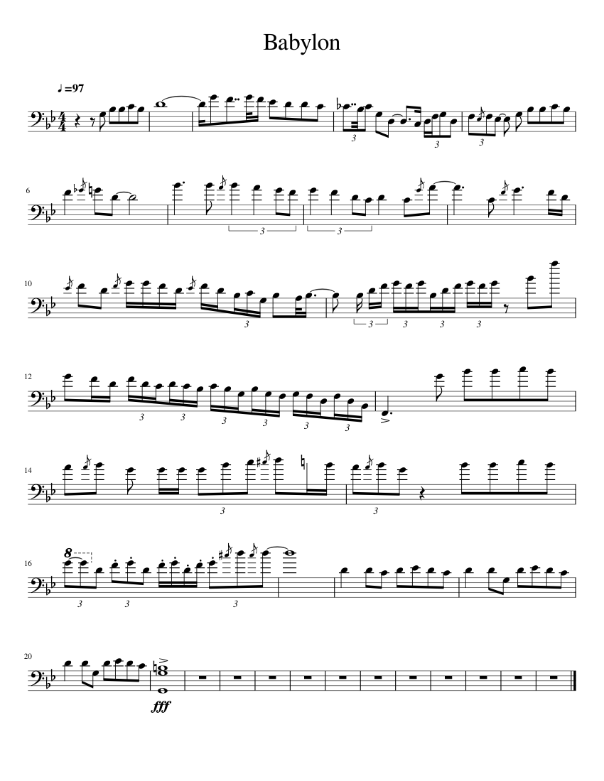 Babylon Sheet music for Euphonium (Solo) | Musescore.com