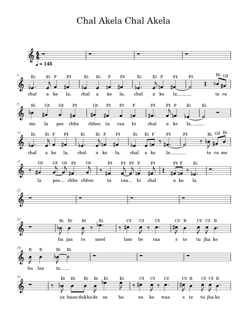 Chal Akela Chal Akela Sheet music for Piano (Solo) | Musescore.com