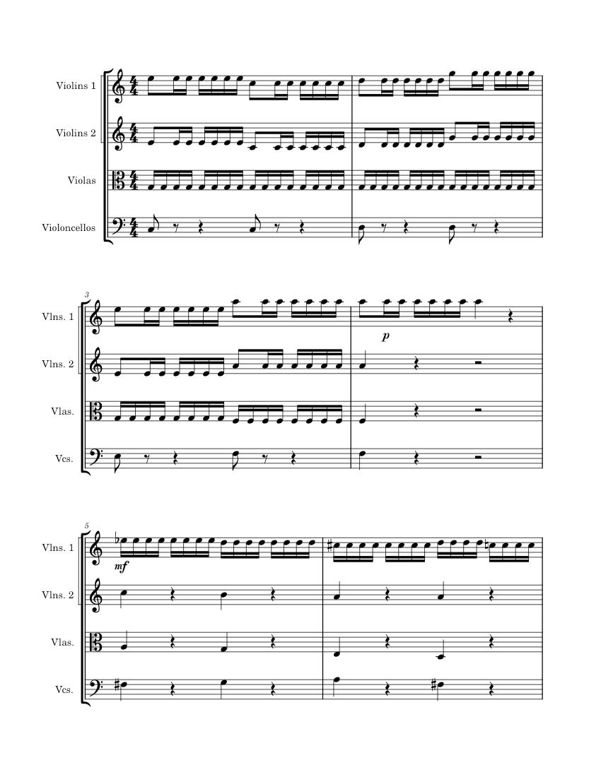 String quartet section – Htw 1 Sheet music for Strings group (String ...