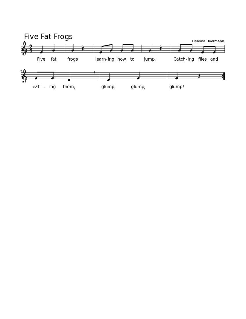 Five Fat Frogs Sheet music for Piano (Solo) | Musescore.com