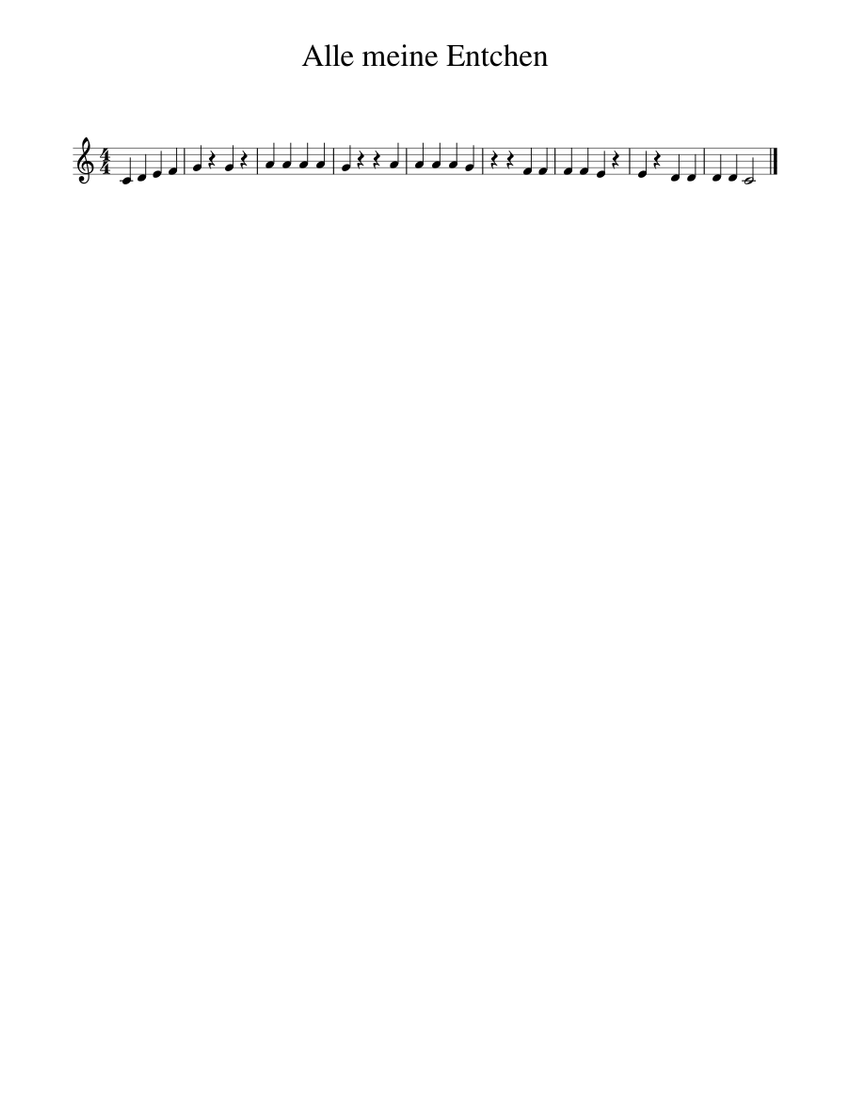 Alle meine Entchen Sheet music for Piano (Solo) | Musescore.com