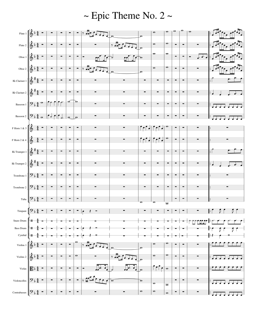 Epic Theme No. 2 Sheet music for Trombone, Tuba, Flute, Oboe & more ...