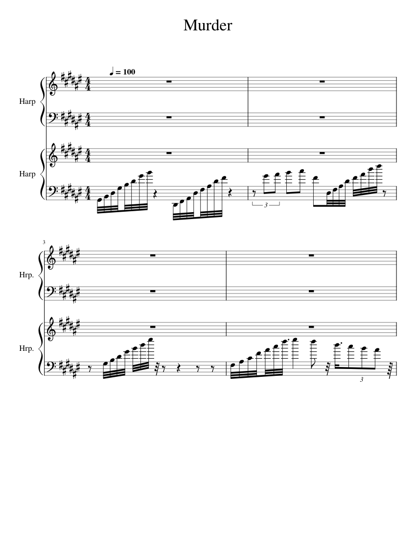 Murder Sheet music for Harp (Mixed Duet) | Musescore.com