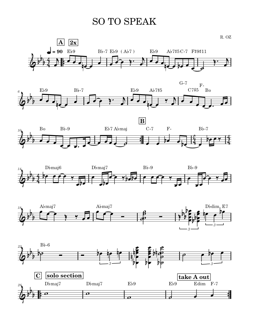 SO TO SPEAK Sheet music for Piano (Jazz Band) | Musescore.com