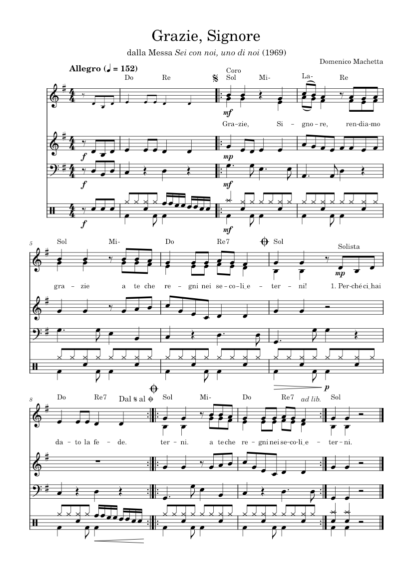 Grazie, Signore – Domenico Machetta Sheet music for Saxophone alto ...
