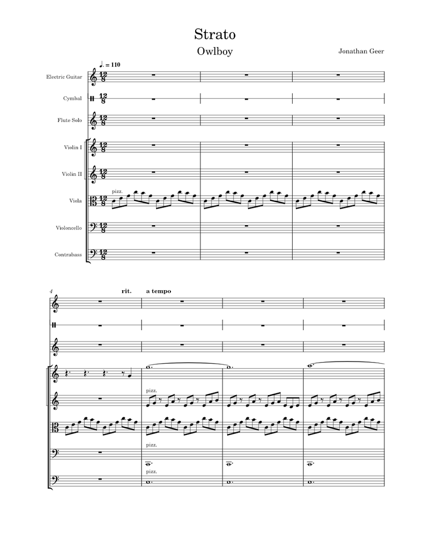 Strato (from Owlboy) – Jonathan Geer (WIP) Sheet music for Flute ...