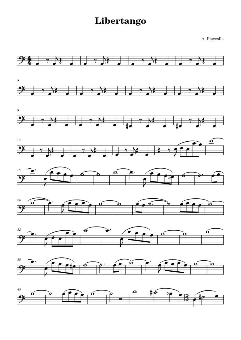 Libertango – Astor Piazzolla (original tempo) Sheet Music for Piano ...