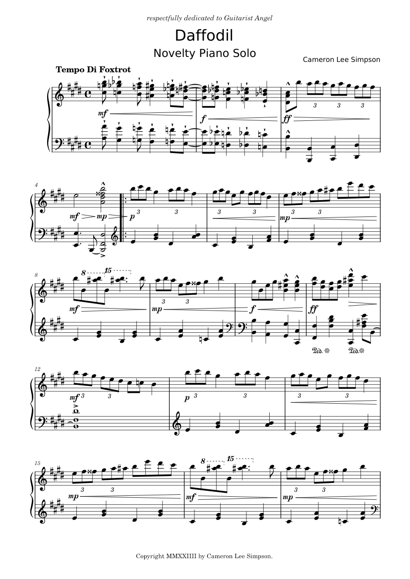 Daffodil Sheet music for Piano (Solo) | Musescore.com