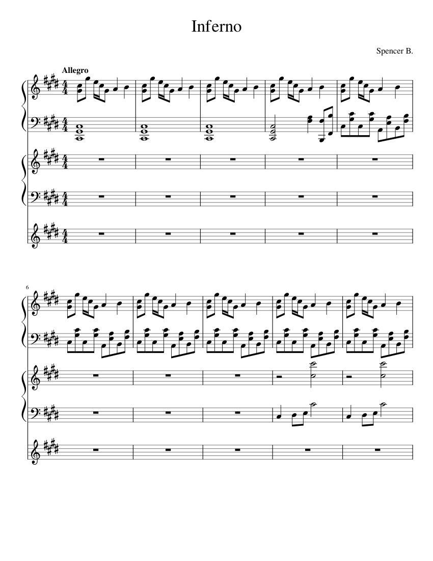 Inferno Sheet music for Piano (Solo) | Musescore.com