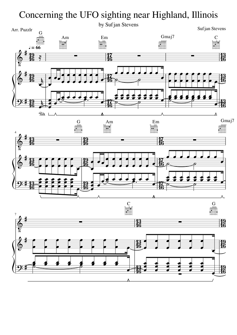 Concerning the UFO sighting near Highland, Illinois Sheet music for ...