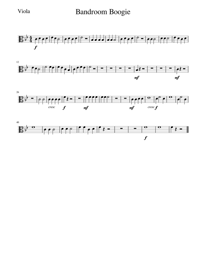 Bandroom Boogie Viola Sheet music for Viola (Solo) | Musescore.com
