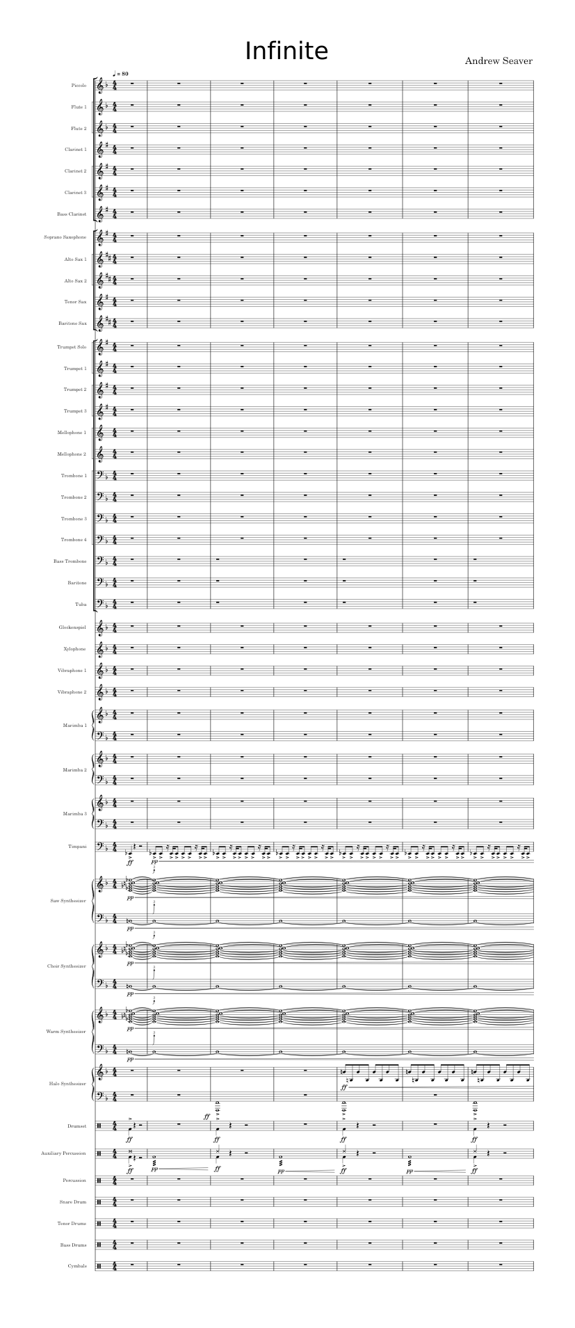 Infinite Full Show Sheet music for Trombone, Tuba, Mellophone, Trombone ...