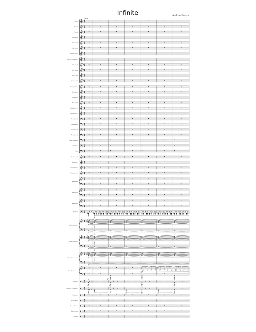 Infinite Full Show Sheet music for Trombone, Tuba, Mellophone, Trombone ...
