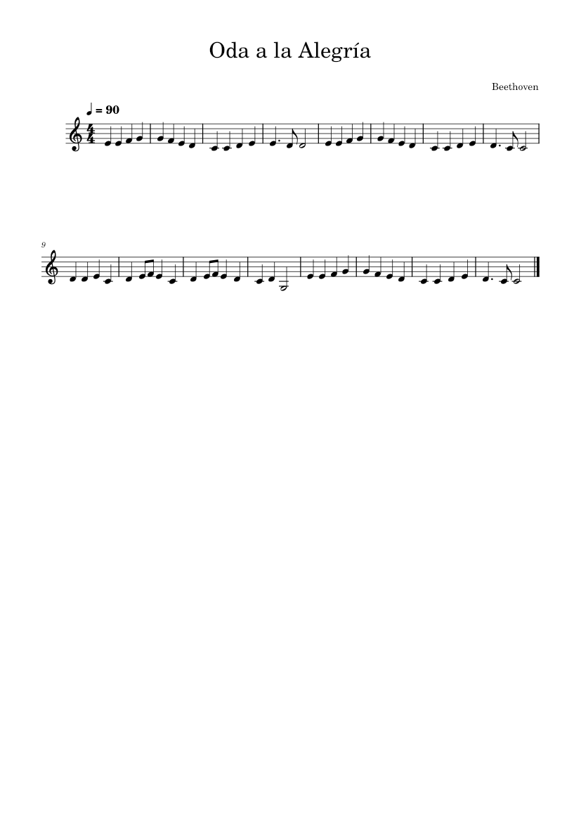Oda_a_la_Alegría Sheet music for Piano (Solo) Easy | Musescore.com