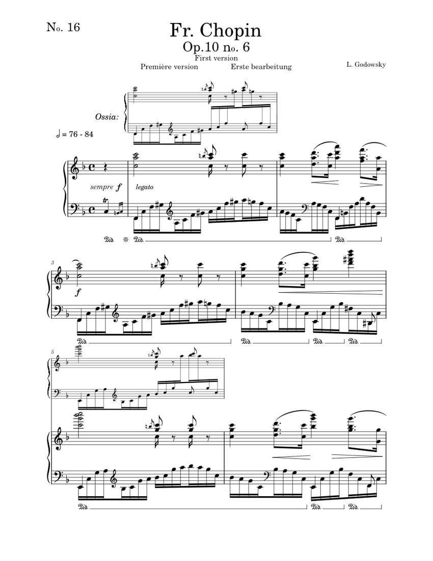 Study no. 16 after Chopin's étude op. 10 no. 8 – Leopold Godowsky Sheet music for Piano (Solo ...